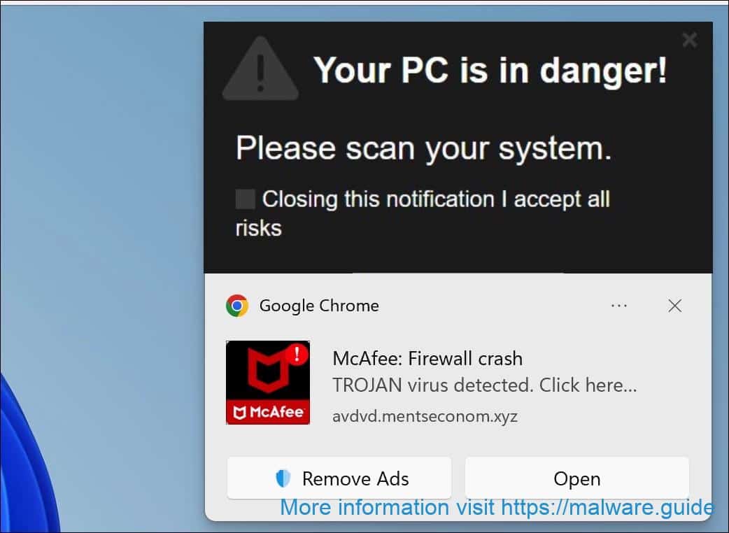 Remove Your PC Is In Danger Virus Ads September 2023